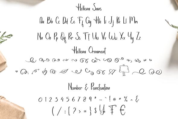 Hellena \ Font Duo with additional Ornament, Fonts | GraphicRiver